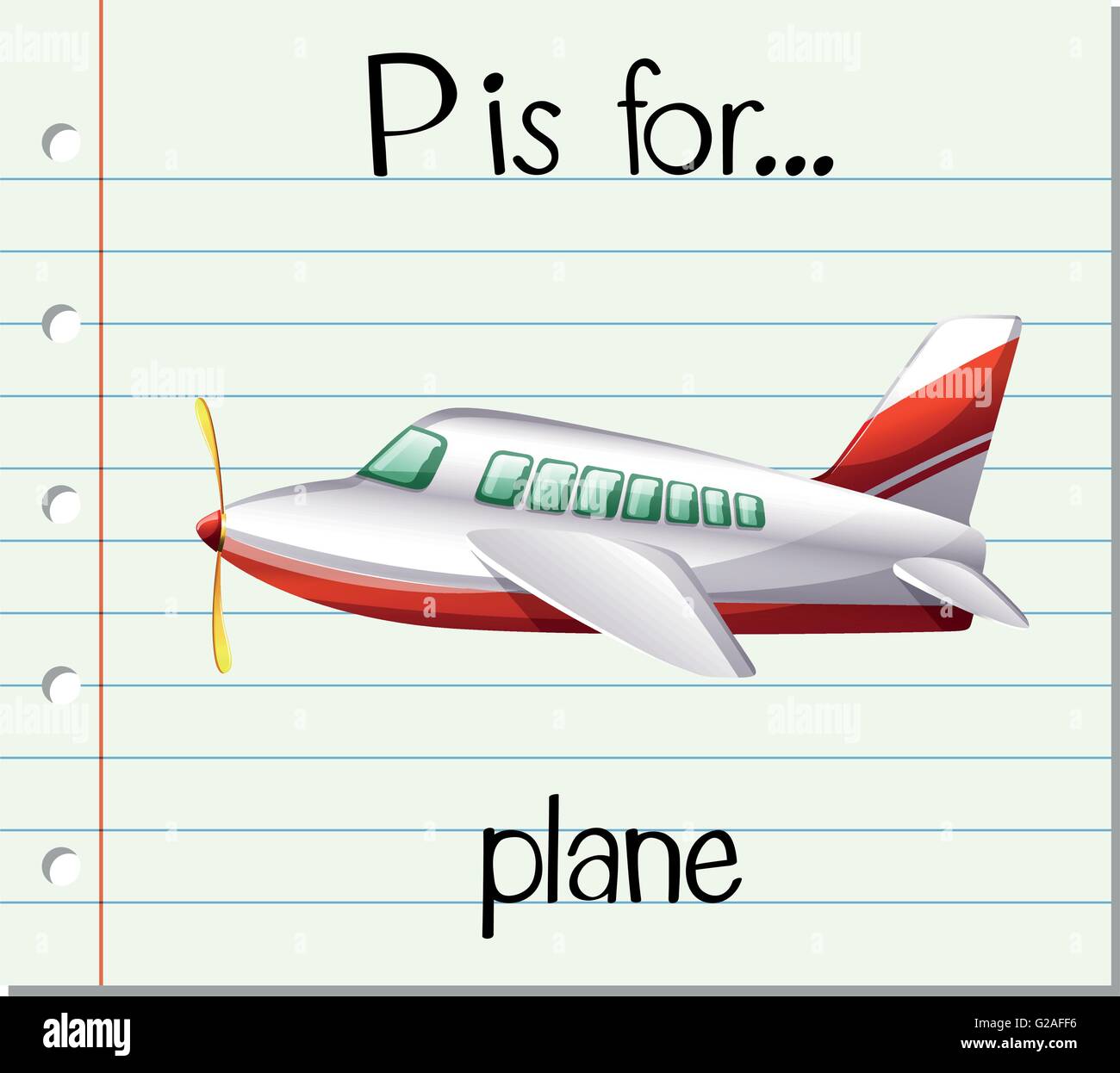 Flashcard letter P is for plane illustration Stock Vector Image & Art ...