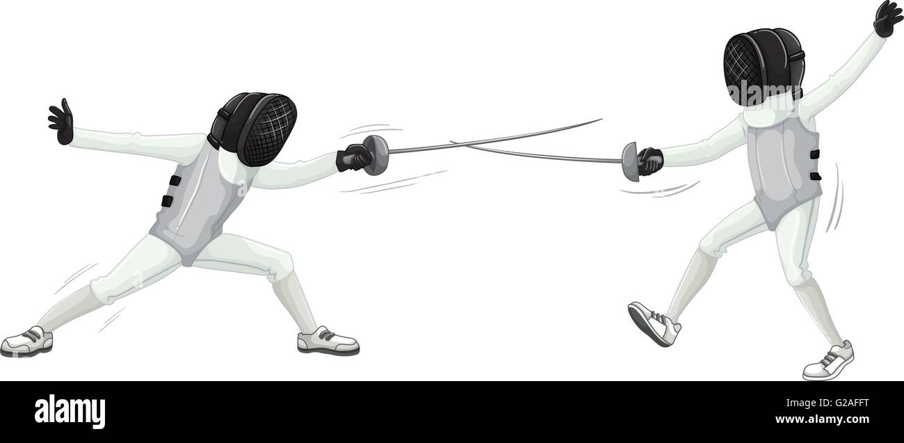 Two people doing fencing illustration Stock Vector Image & Art - Alamy