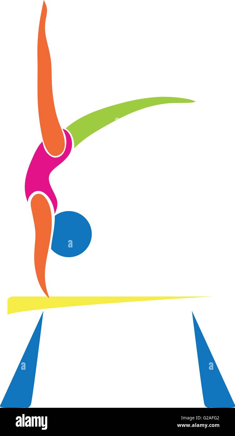 Sport icon of athelte doing balance bar illustration Stock Vector Image ...