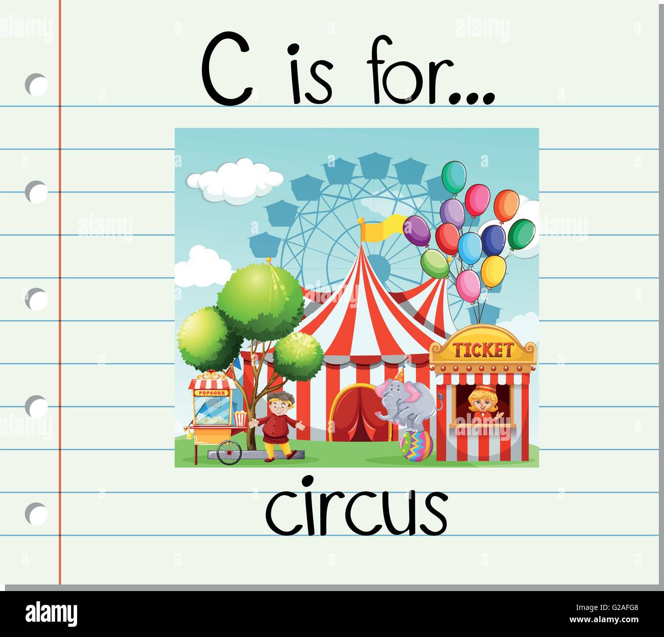 Flashcard letter C is for circus illustration Stock Vector Image & Art ...
