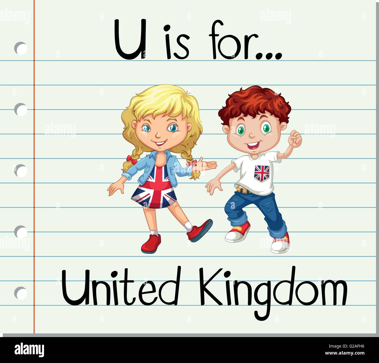 Flashcard letter U is for United Kingdom illustration Stock Vector ...