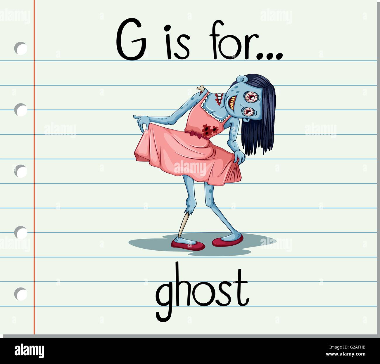 Flashcard letter G is for ghost illustration Stock Vector Image & Art ...