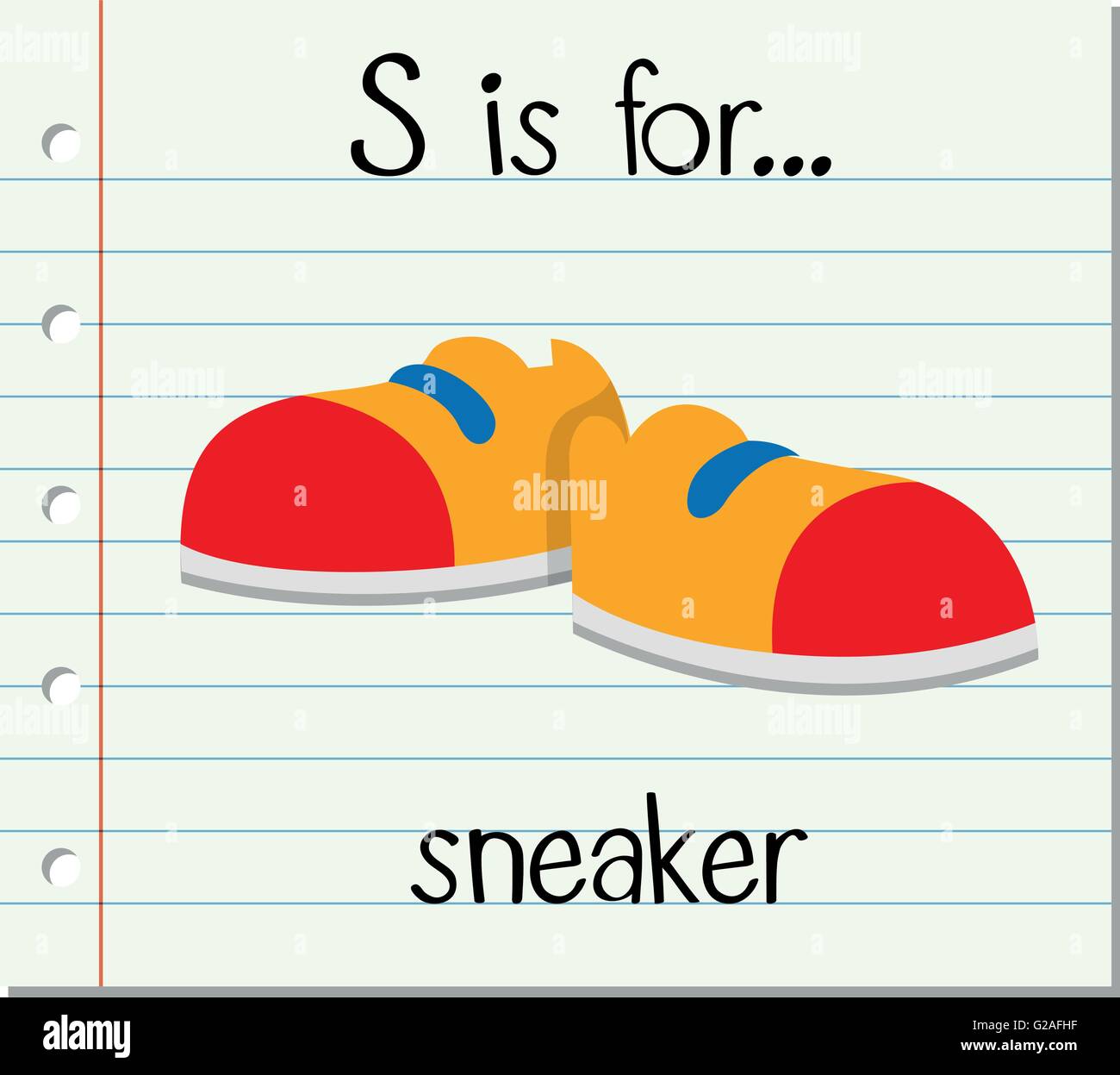 Flashcard letter S is for sneaker illustration Stock Vector Image & Art ...