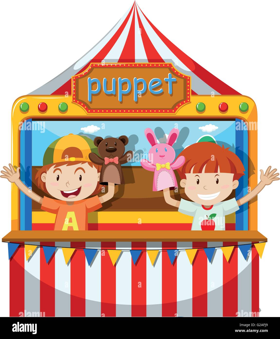 Puppet stage Stock Vector Images - Alamy