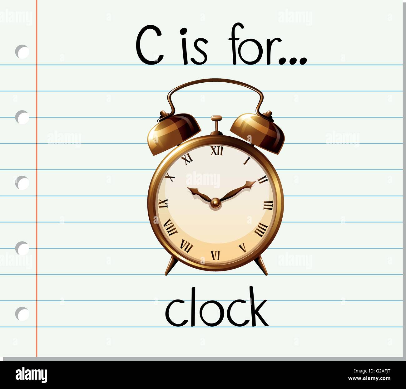 Flashcard letter C is for clock illustration Stock Vector Image & Art ...