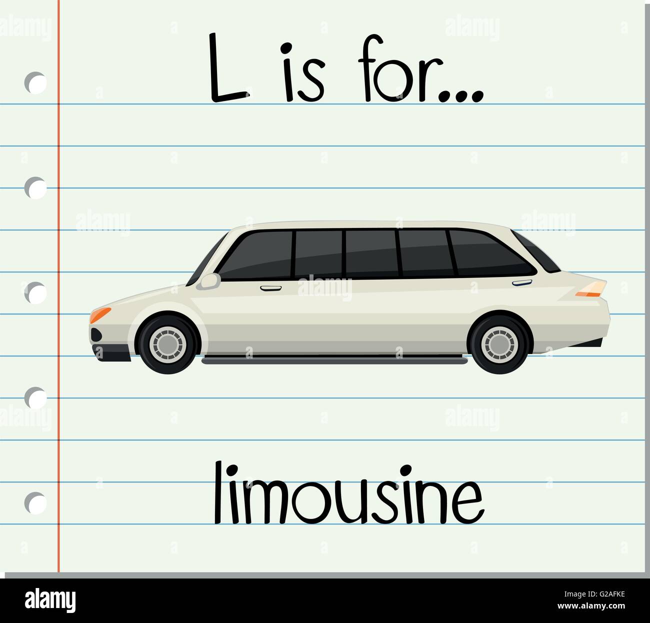 Flashcard letter L is for limousine illustration Stock Vector Image ...