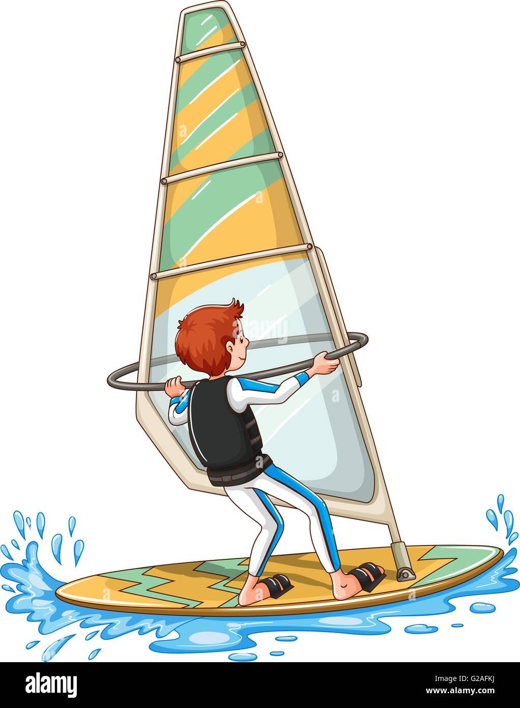 Man sailing on windsurf illustration Stock Vector Image & Art - Alamy