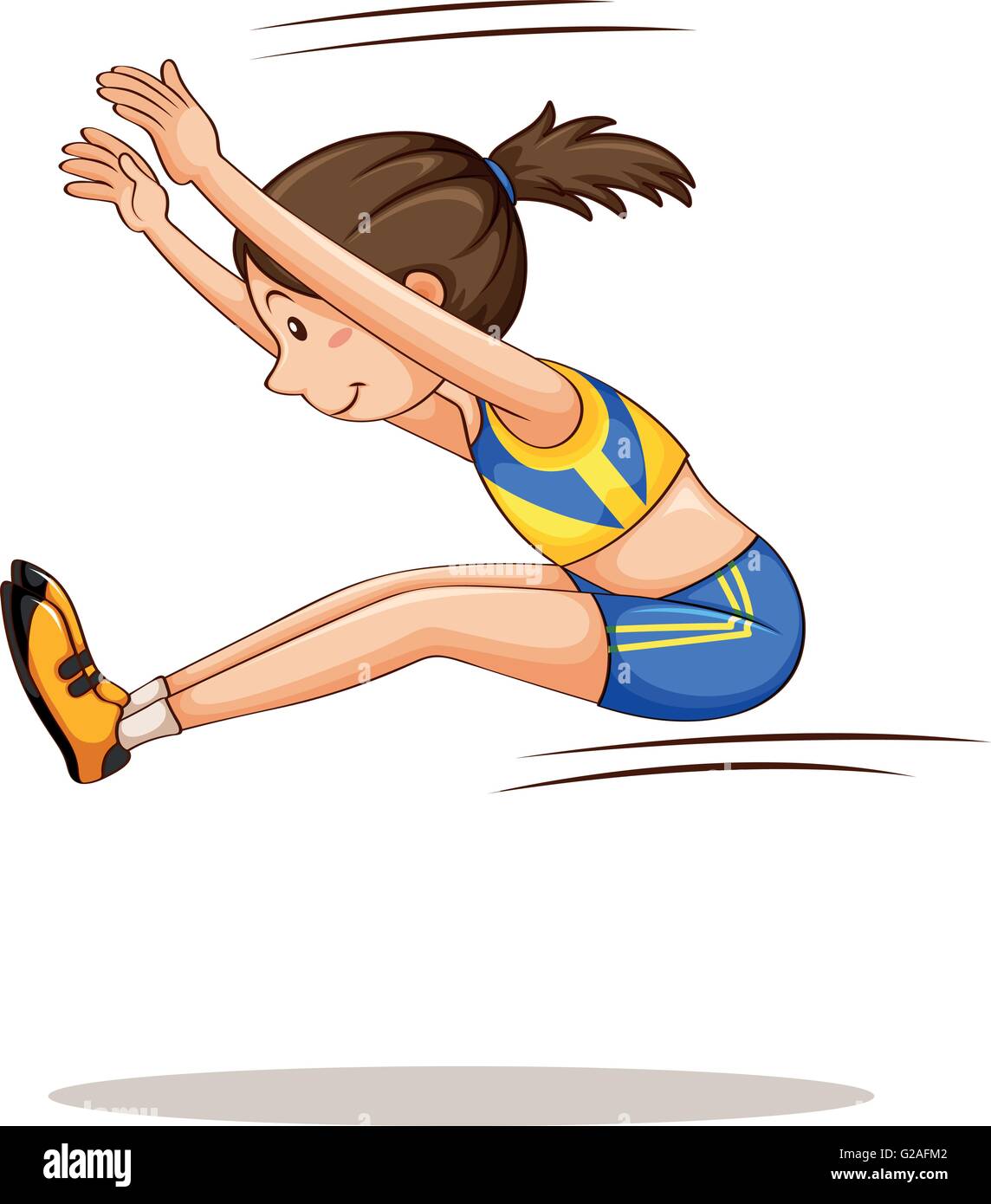 Woman Doing Long Jump Stock Vector Images Alamy