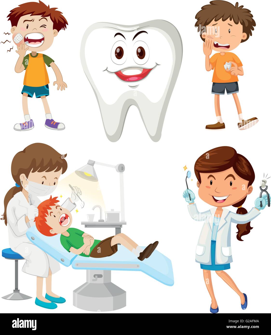 Boys with dental problems illustration Stock Vector Image & Art - Alamy