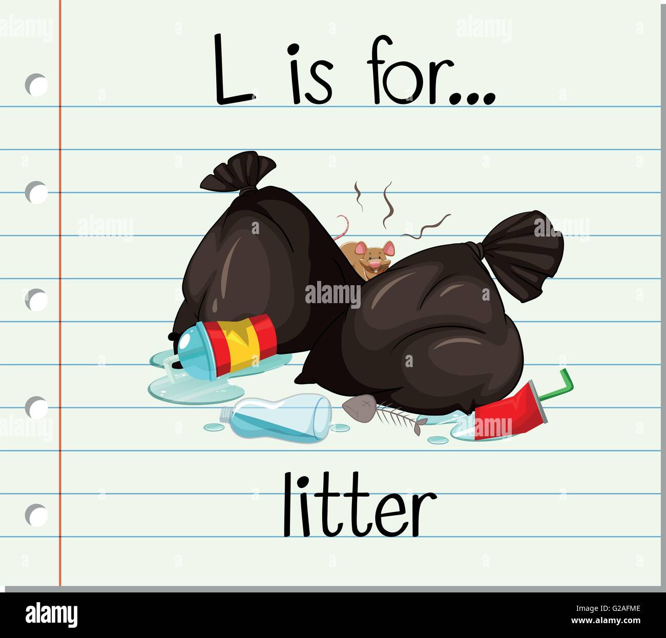 Flashcard letter L is for litter illustration Stock Vector Image & Art ...