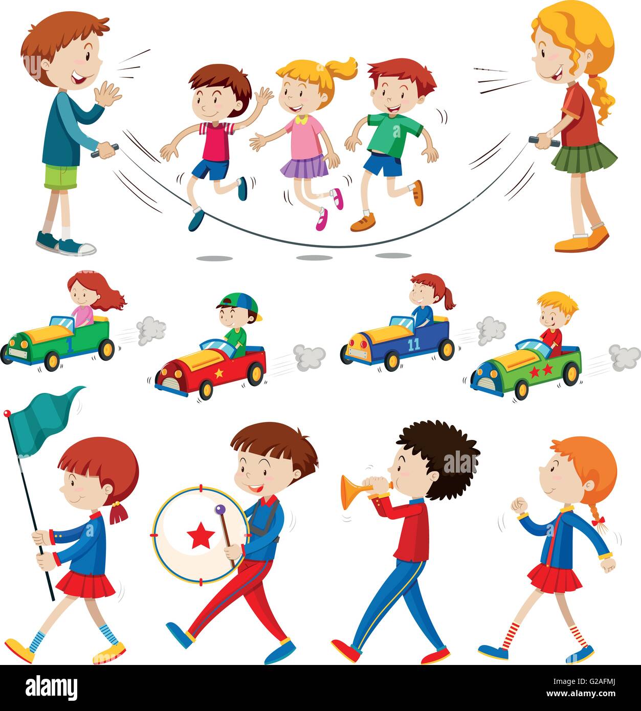 Jumping rope children Stock Vector Images - Alamy