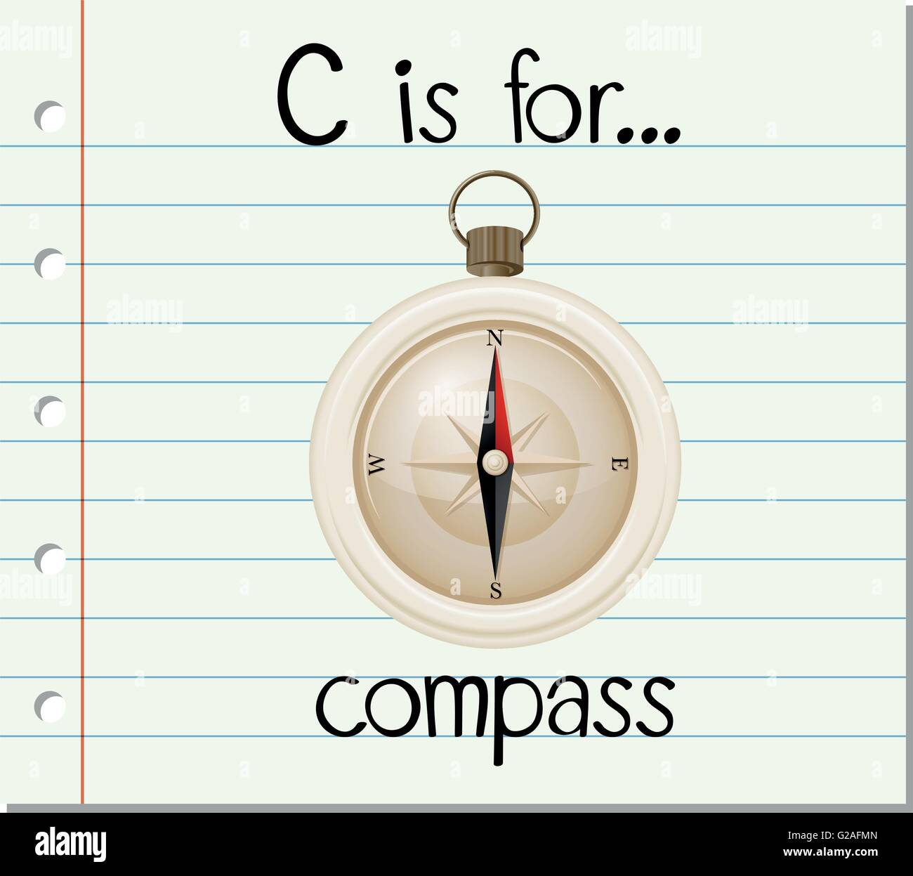 Flashcard letter C is for compass illustration Stock Vector Image & Art ...