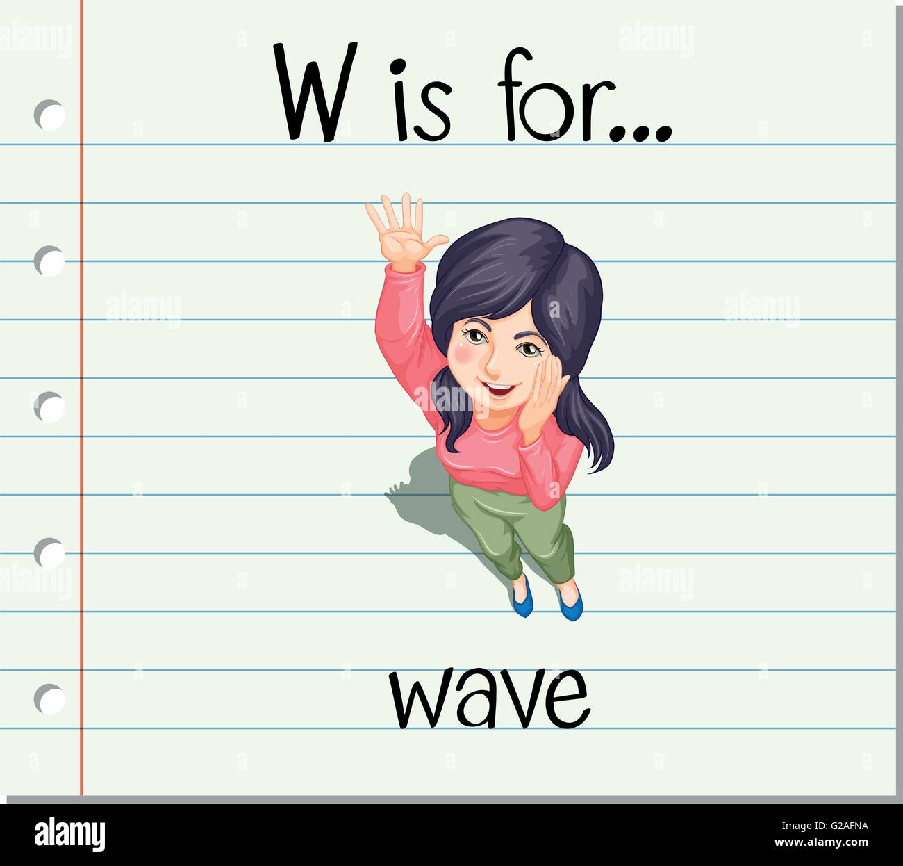 Flashcard letter W is for wave illustration Stock Vector Image & Art ...