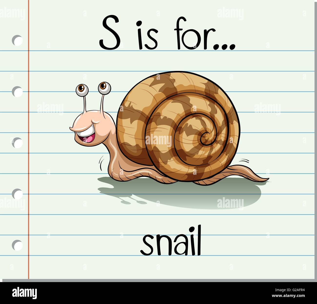 Flashcard letter S is for snail illustration Stock Vector Image & Art ...