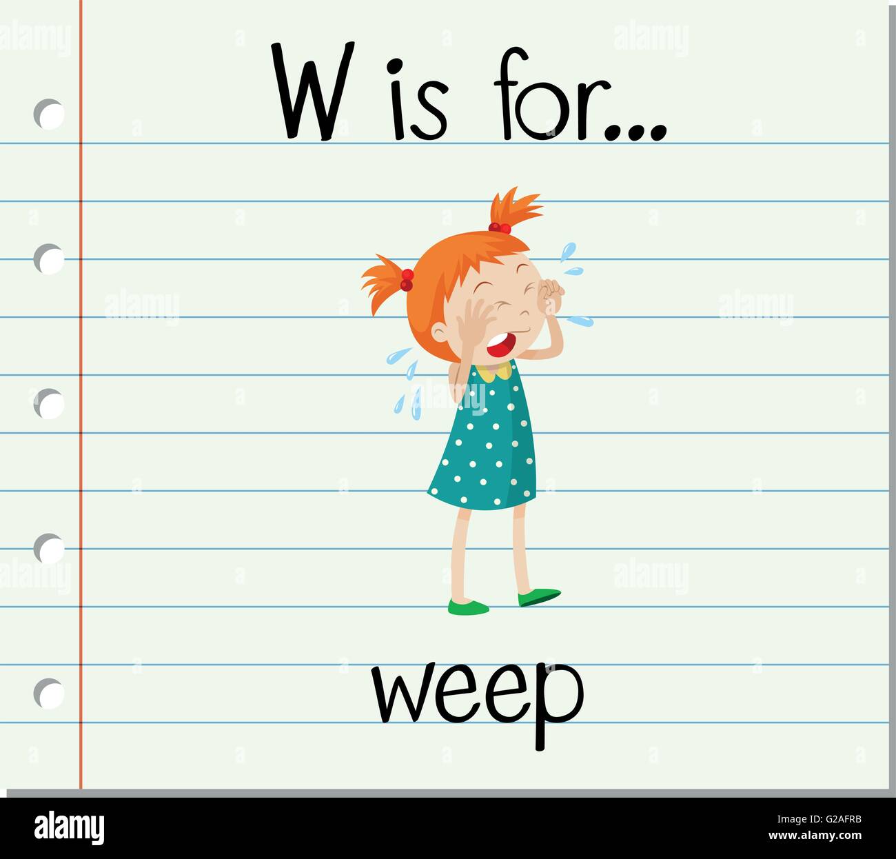 Flashcard letter W is for weep illustration Stock Vector Image & Art ...