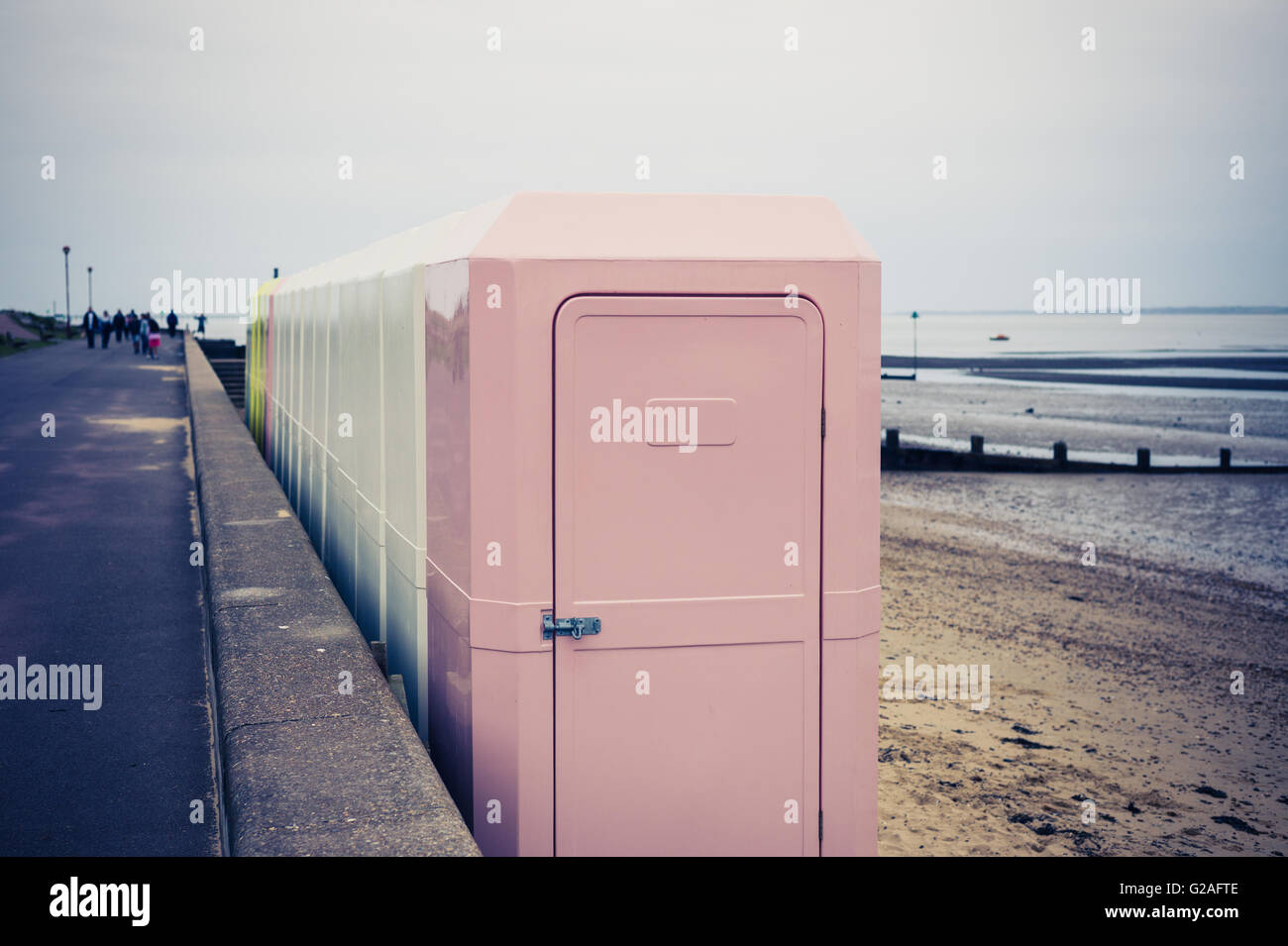 Beach changing cubicles hi-res stock photography and images - Alamy