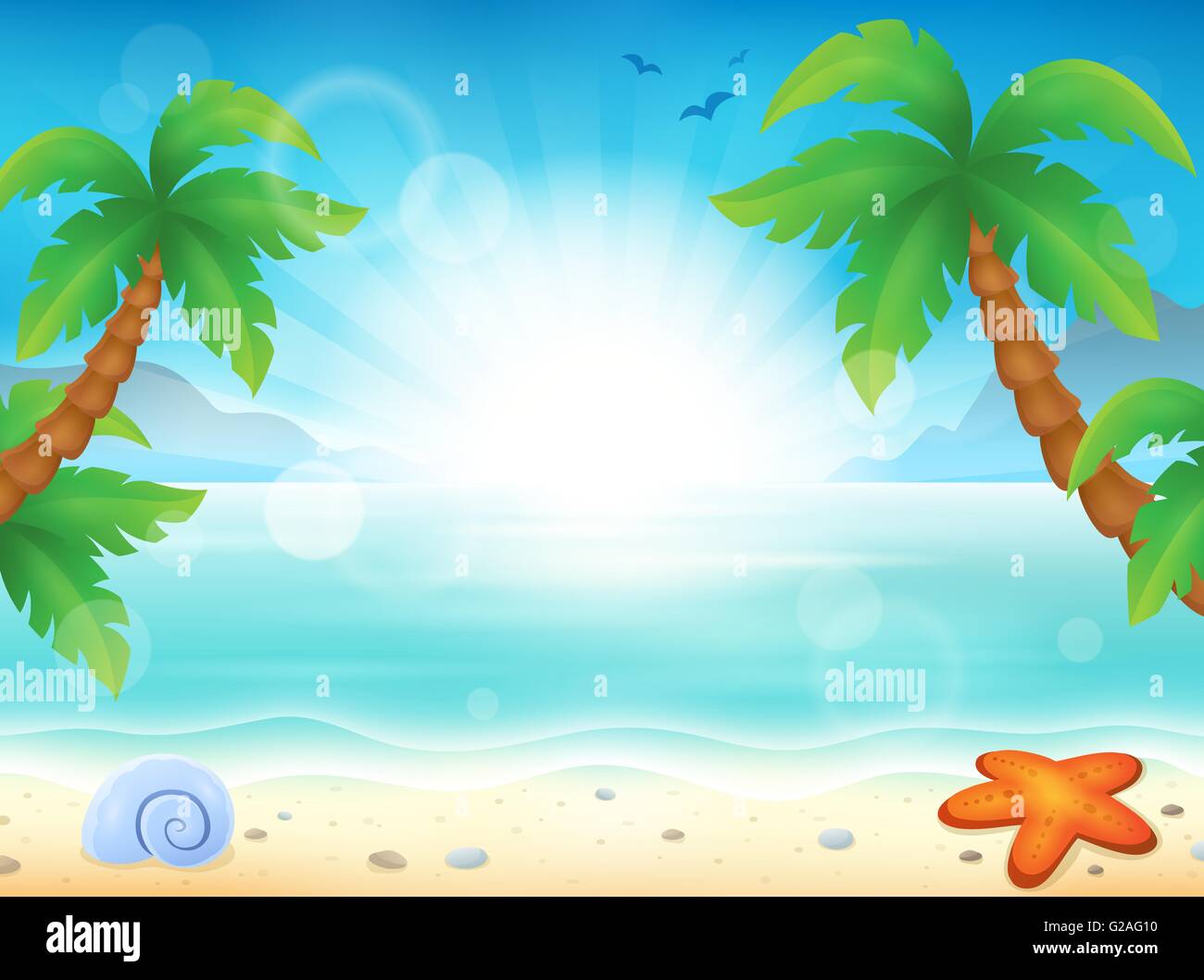 Beach theme image 8 - picture illustration Stock Photo - Alamy
