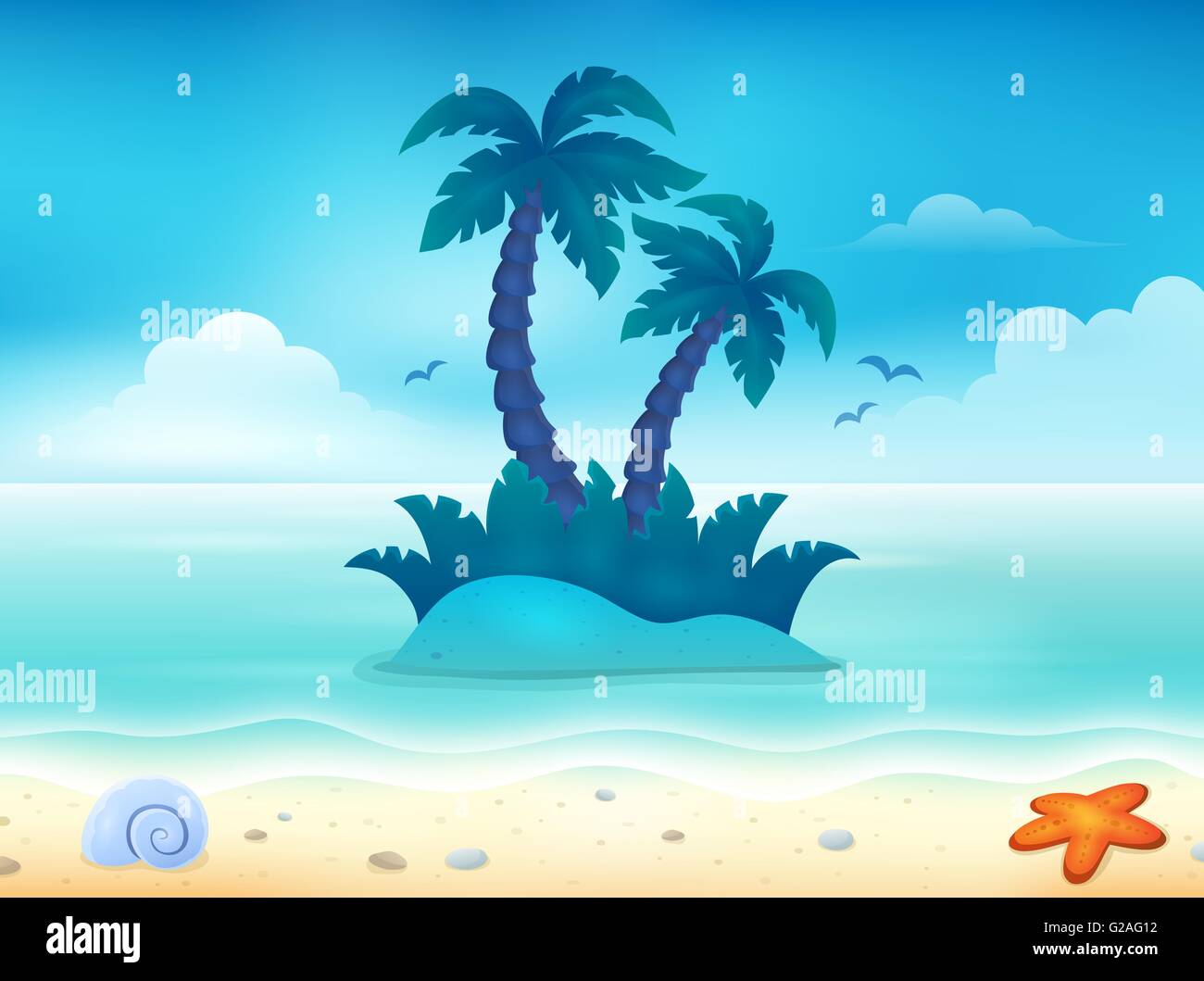 Beach topic image 1 - picture illustration Stock Photo - Alamy