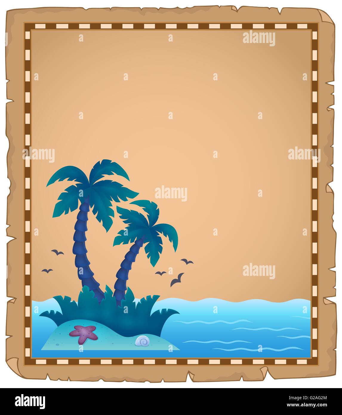 Parchment with tropical island theme 2 - picture illustration Stock ...