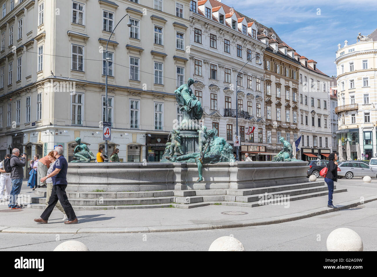 AUSTRIA,VIENNA - APRIL 17,2016:Neuer Markt Square and the Baroque ...