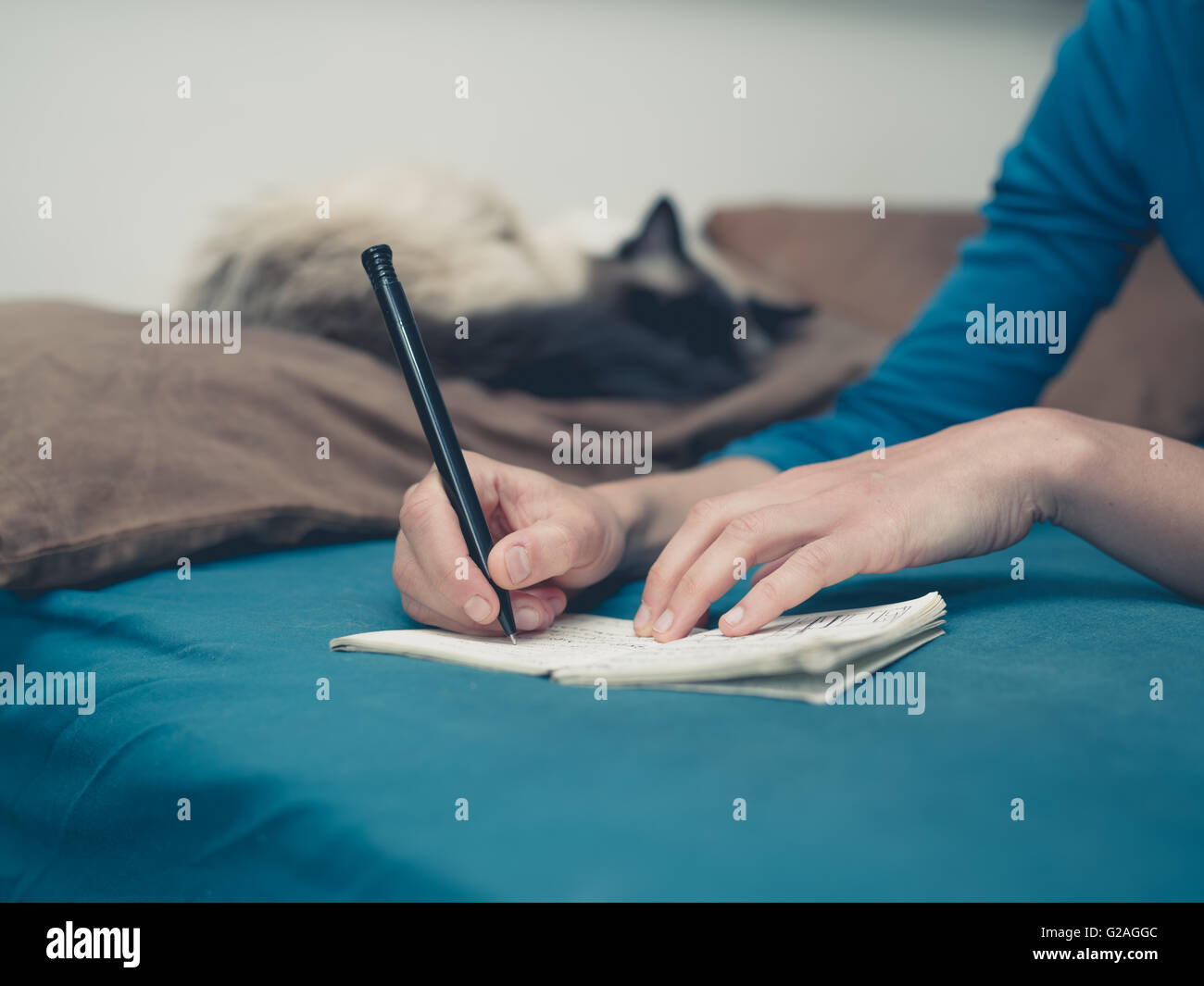 Notepad by pen bedroom sleeping hi-res stock photography and images - Alamy