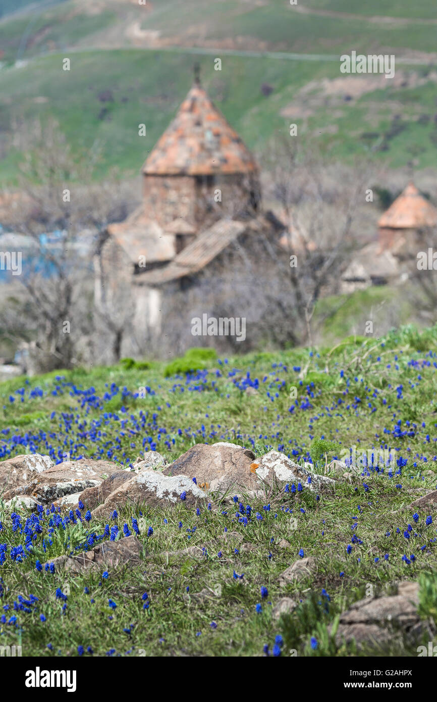 The 9th century Armenian monastery of Sevanavank at lake Sevan Stock ...