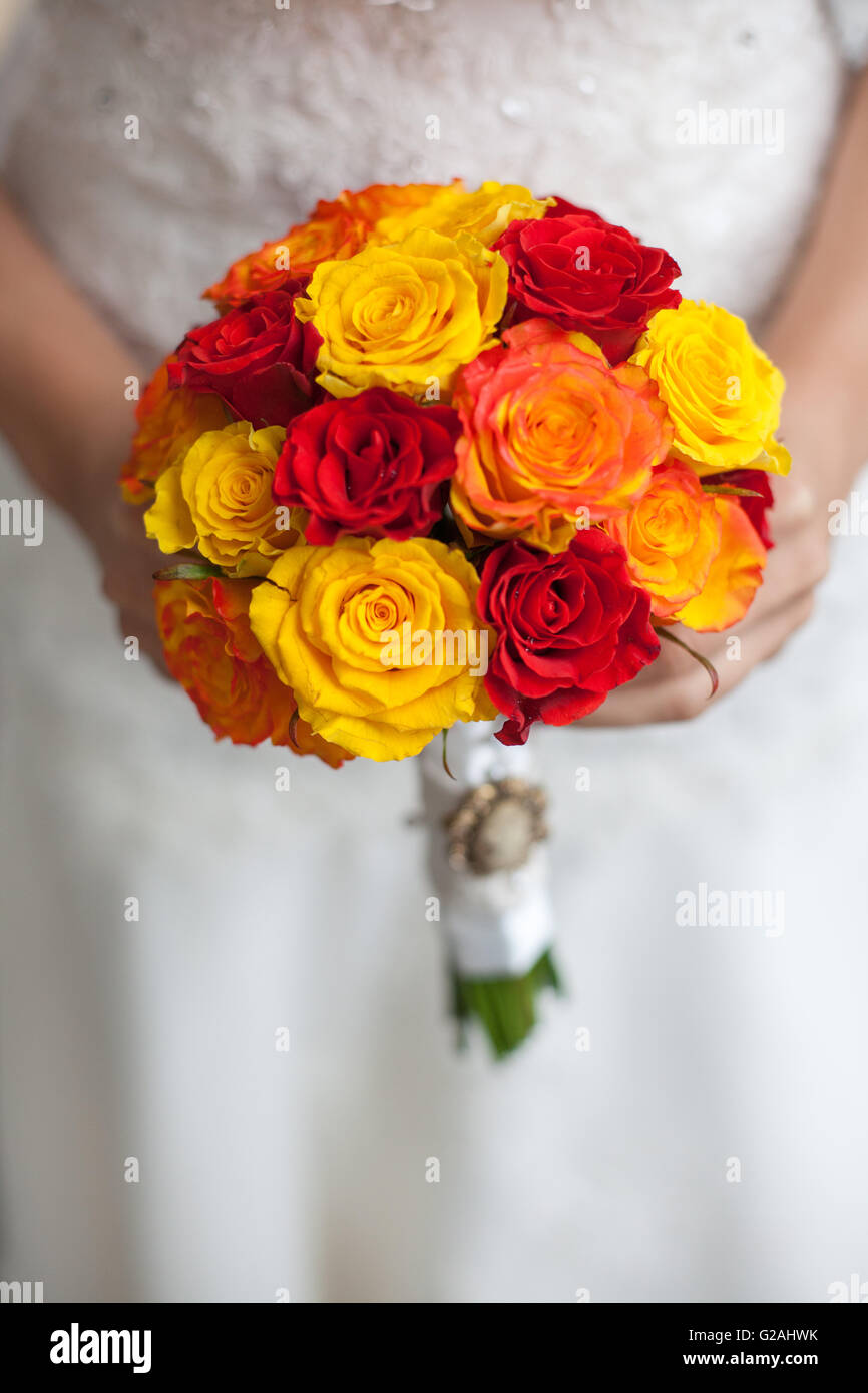 Orange And Red Roses