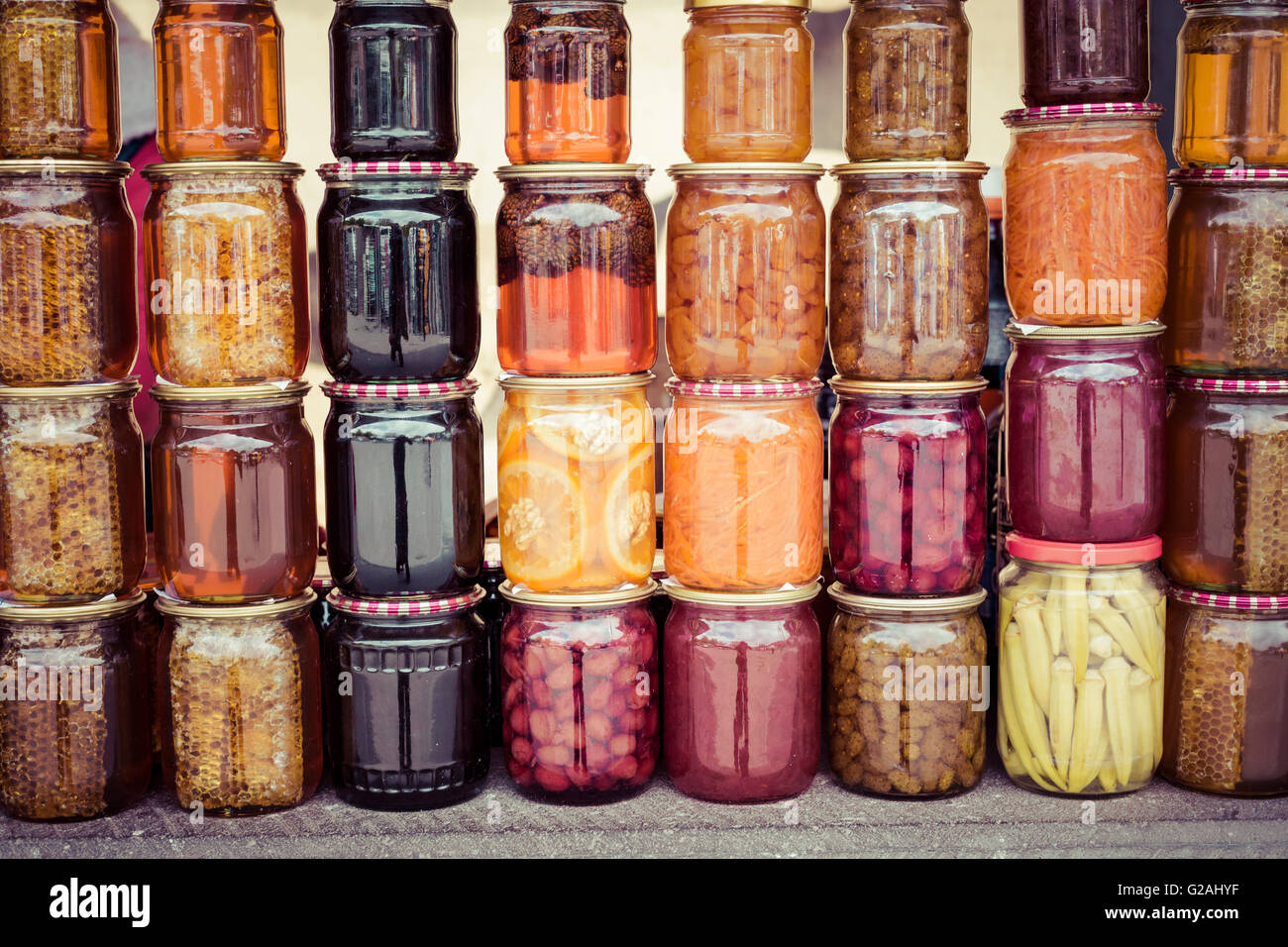 Home-made pine tree cones jam, specialty of Borjomi, Georgia. Borjomi ...