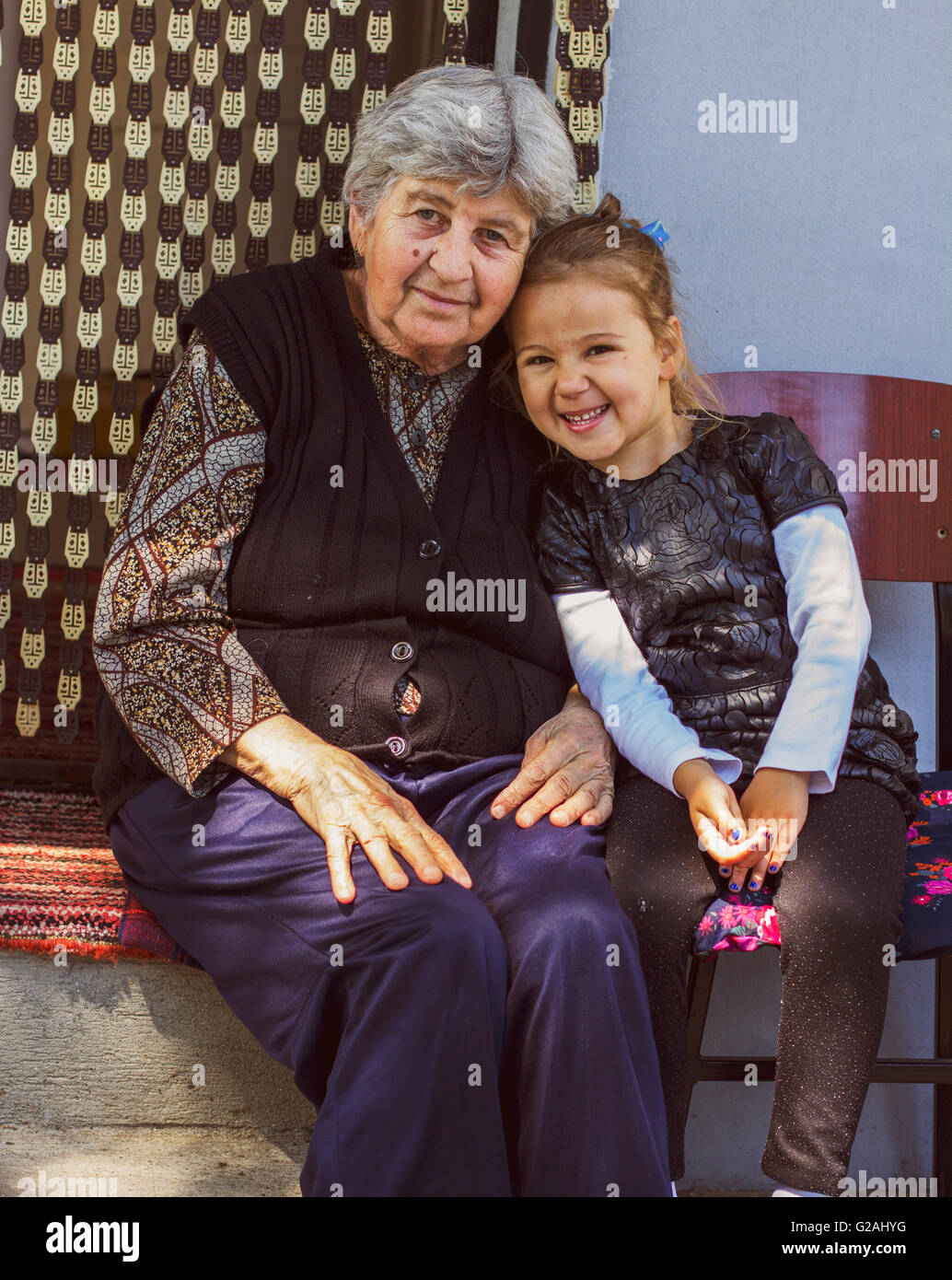 Happy family portrait of grandmother and child outdoor Stock Photo - Alamy