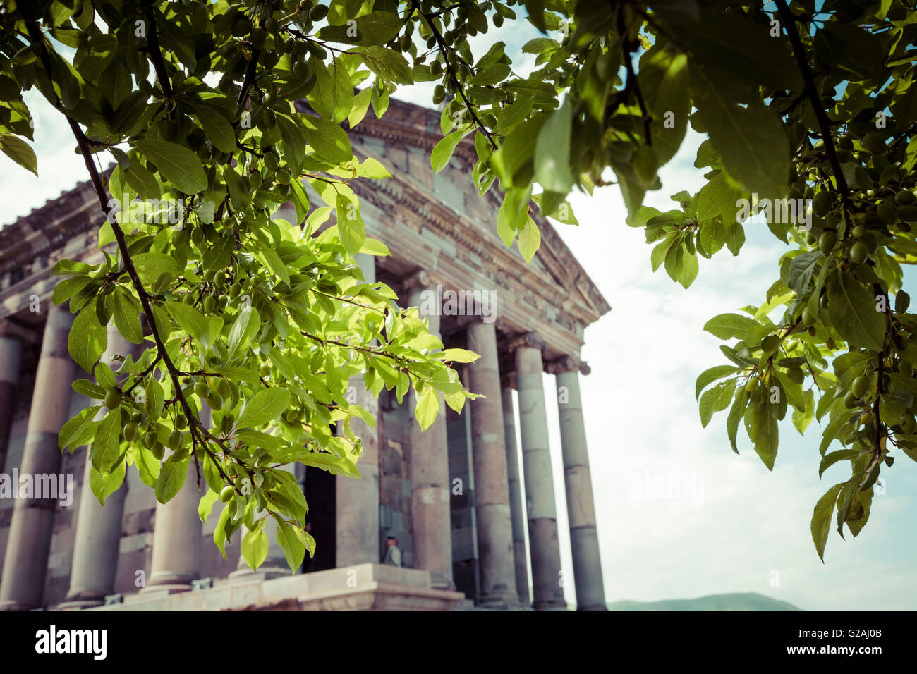 Ancient Garni pagan Temple, the hellenistic temple in Armenia Stock ...