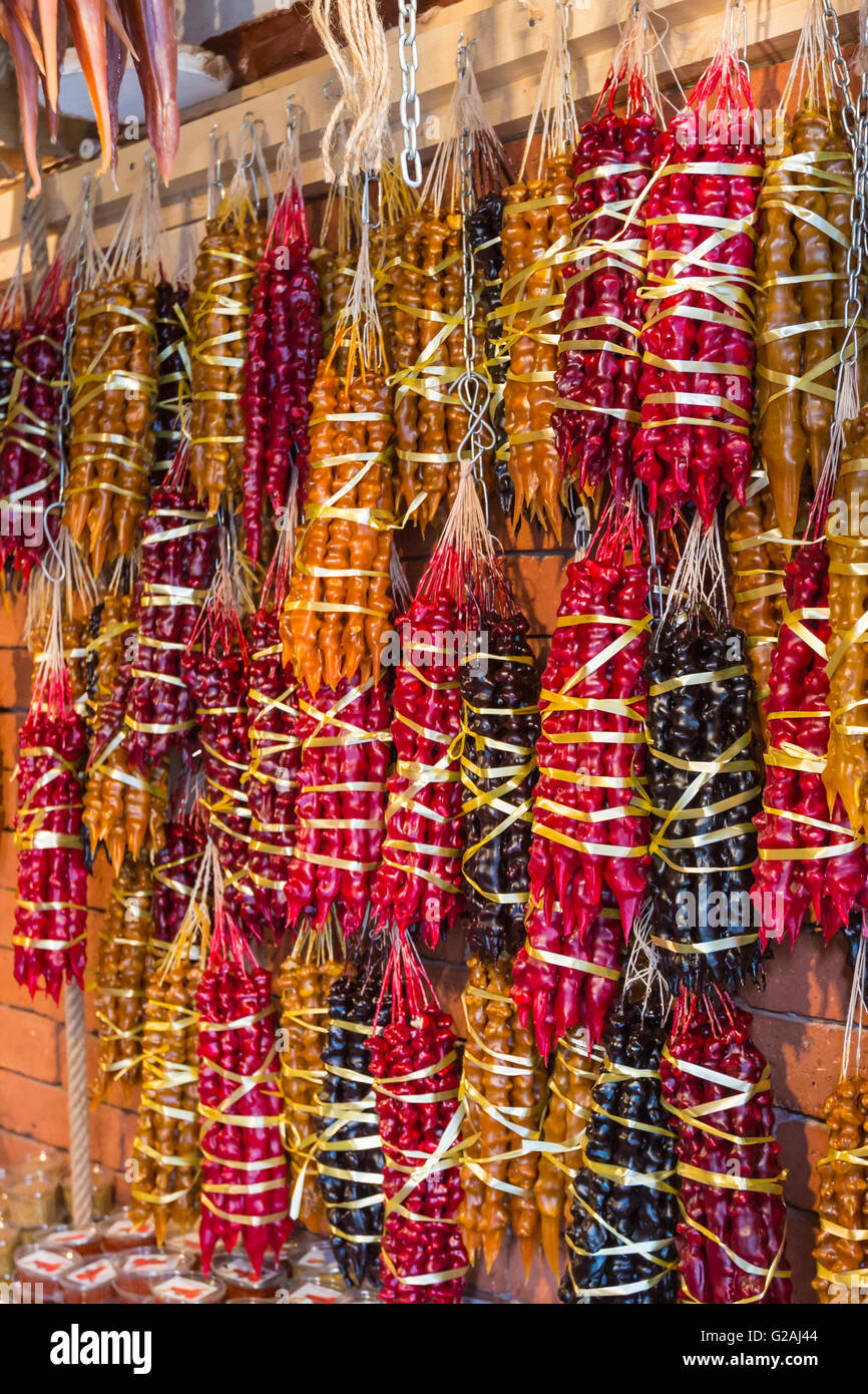 Churchkhela at the street market in Georgia Stock Photo - Alamy