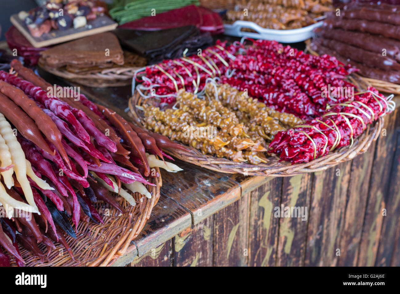 Churchkhela at the street market in Georgia Stock Photo - Alamy