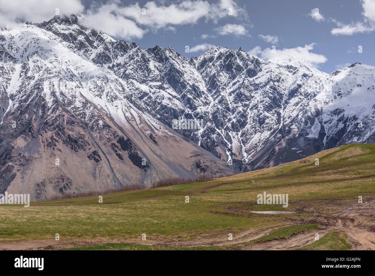 Mountain landscape in Georgia Kaukaz with beautiful sky Stock Photo - Alamy