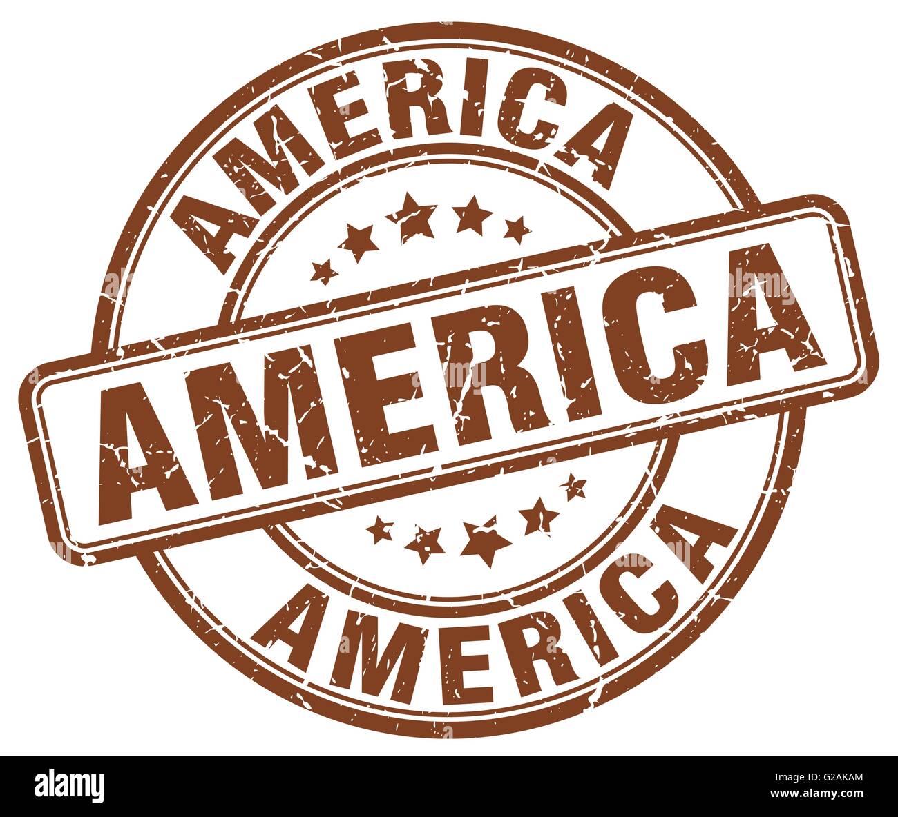 America brown grunge round vintage rubber stamp Stock Vector Image ...