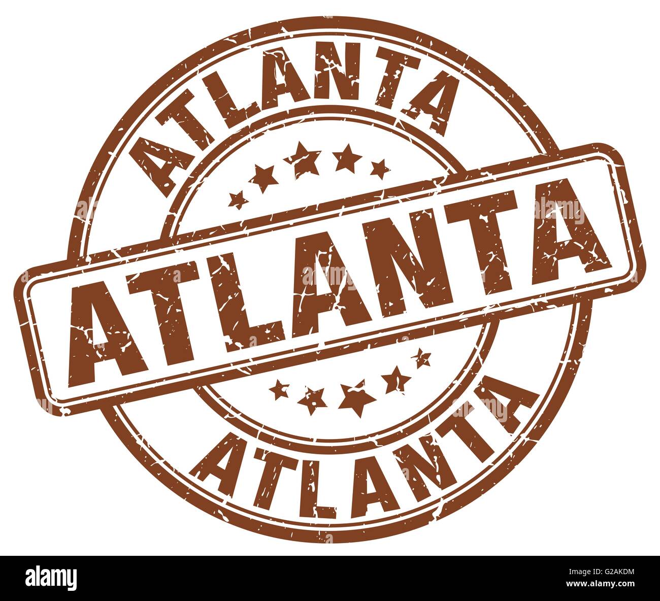 Atlanta brown grunge round vintage rubber stamp Stock Vector Image ...