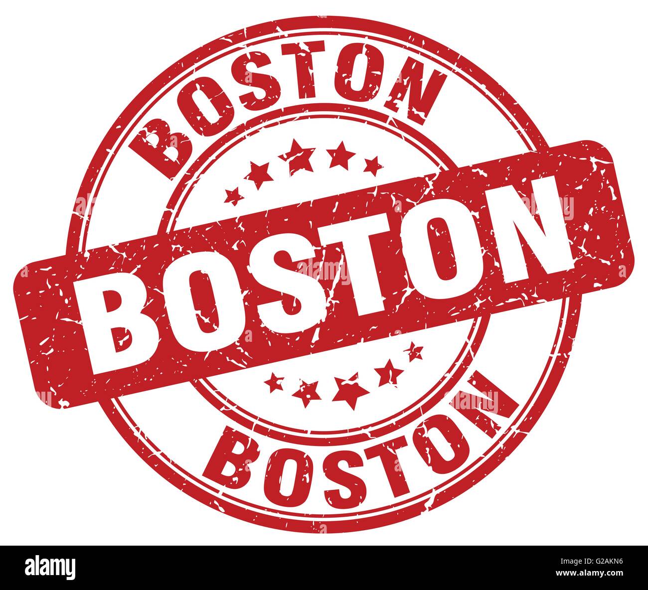 Boston red grunge round vintage rubber stamp Stock Vector Image & Art ...