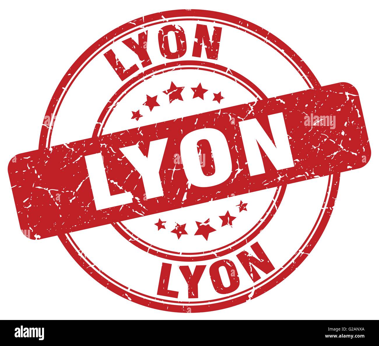 Lyon red grunge round vintage rubber stamp Stock Vector Image & Art - Alamy