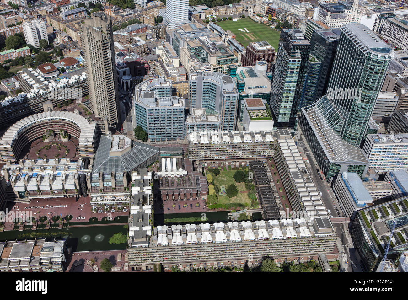 An aerial view of the Barbican Estate, a residential estate in the City ...