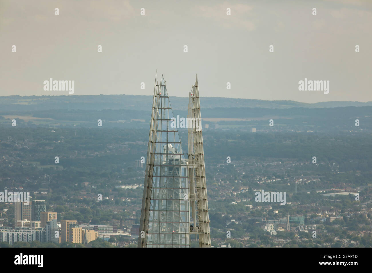 A detail aerial view of the top of The Shard Stock Photo - Alamy