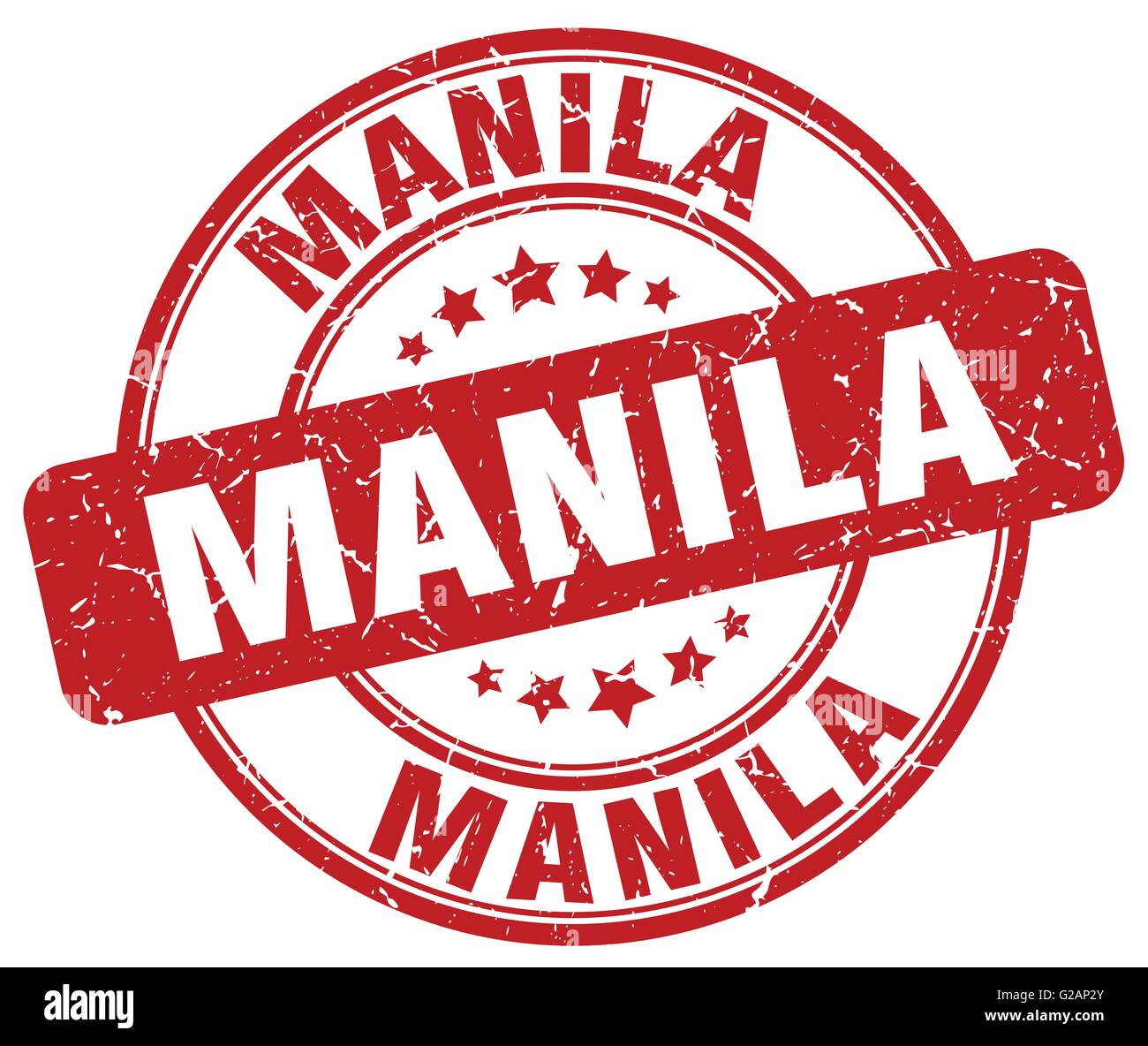 Manila red grunge round vintage rubber stamp Stock Vector Image & Art ...