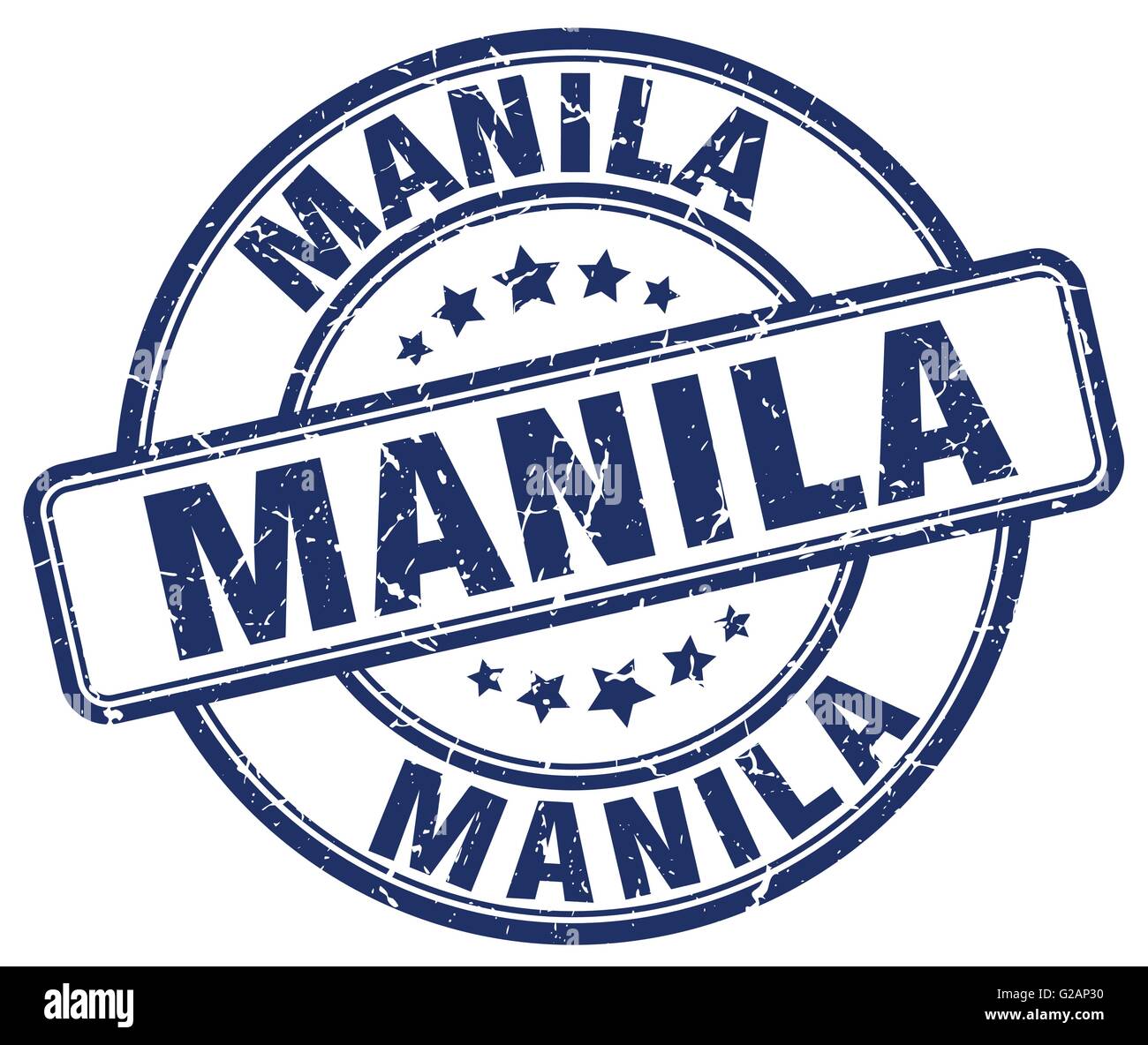 Manila blue grunge round vintage rubber stamp Stock Vector Image & Art ...