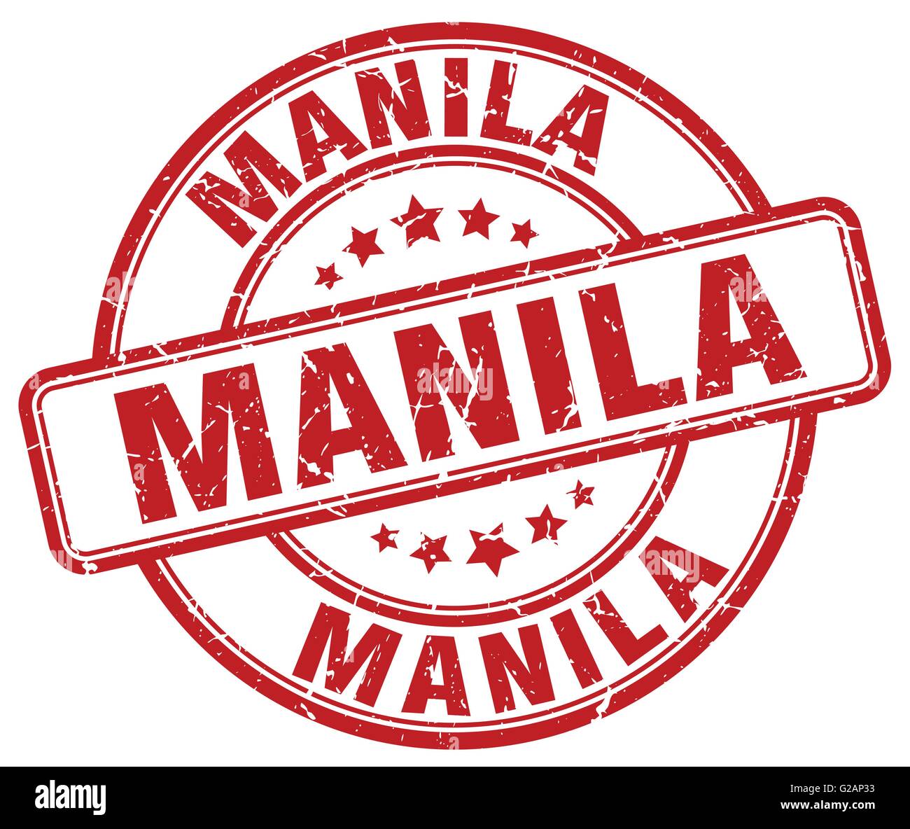 Manila red grunge round vintage rubber stamp Stock Vector Image & Art ...