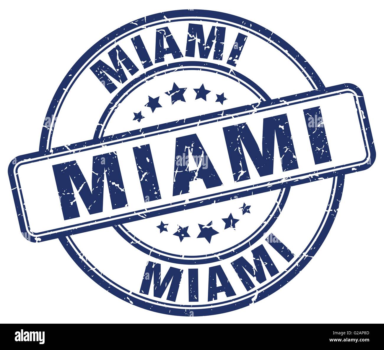 Miami blue grunge round vintage rubber stamp Stock Vector Image & Art ...