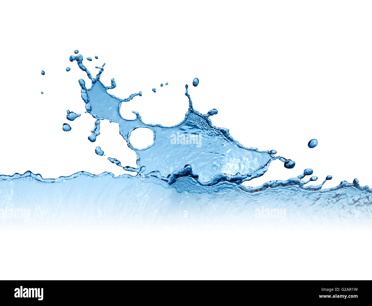 Nice abstract water splash with drops on white background Stock Photo ...