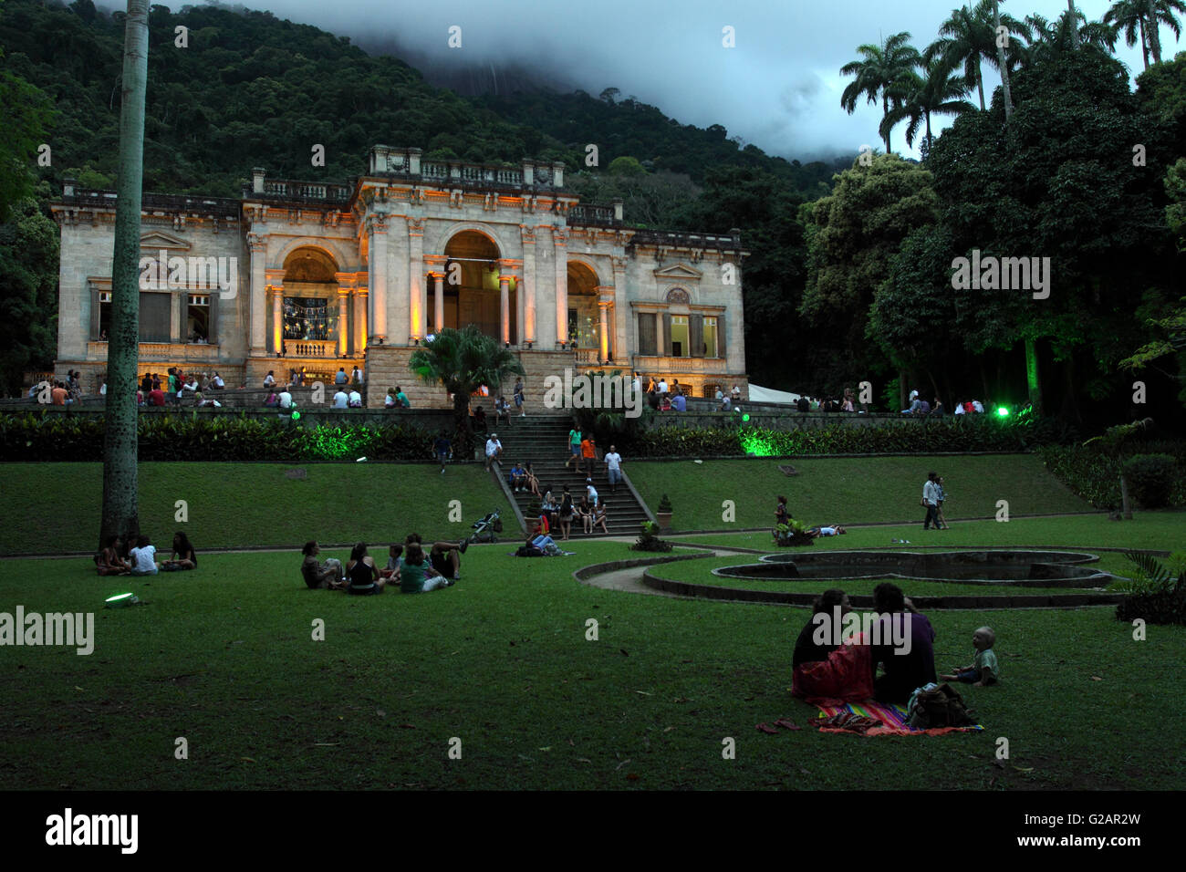 Parque Lage ( Lage Park ) - view of main historic building with people ...