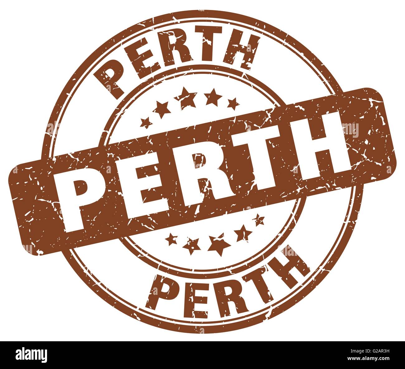 Perth brown grunge round vintage rubber stamp Stock Vector Image & Art ...