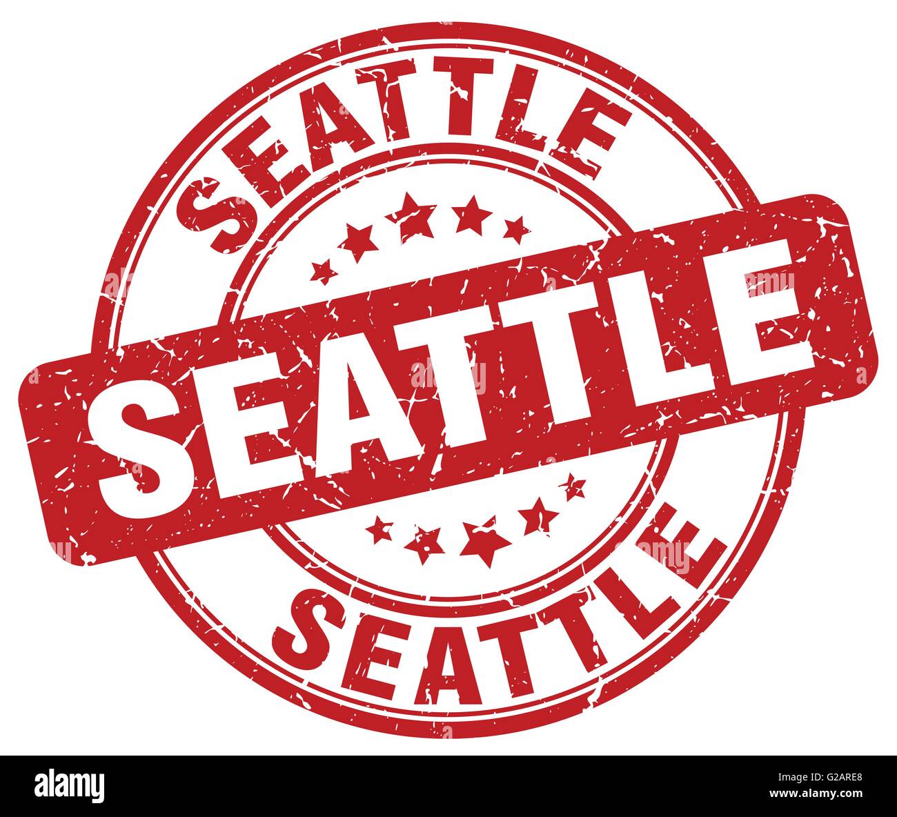 Seattle red grunge round vintage rubber stamp Stock Vector Image & Art ...
