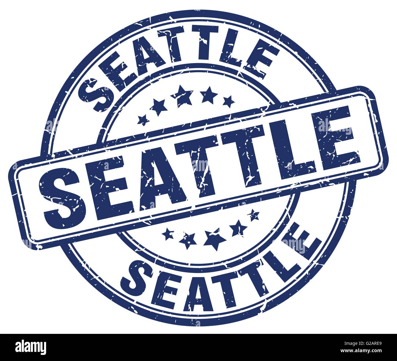 Seattle blue grunge round vintage rubber stamp Stock Vector Image & Art ...