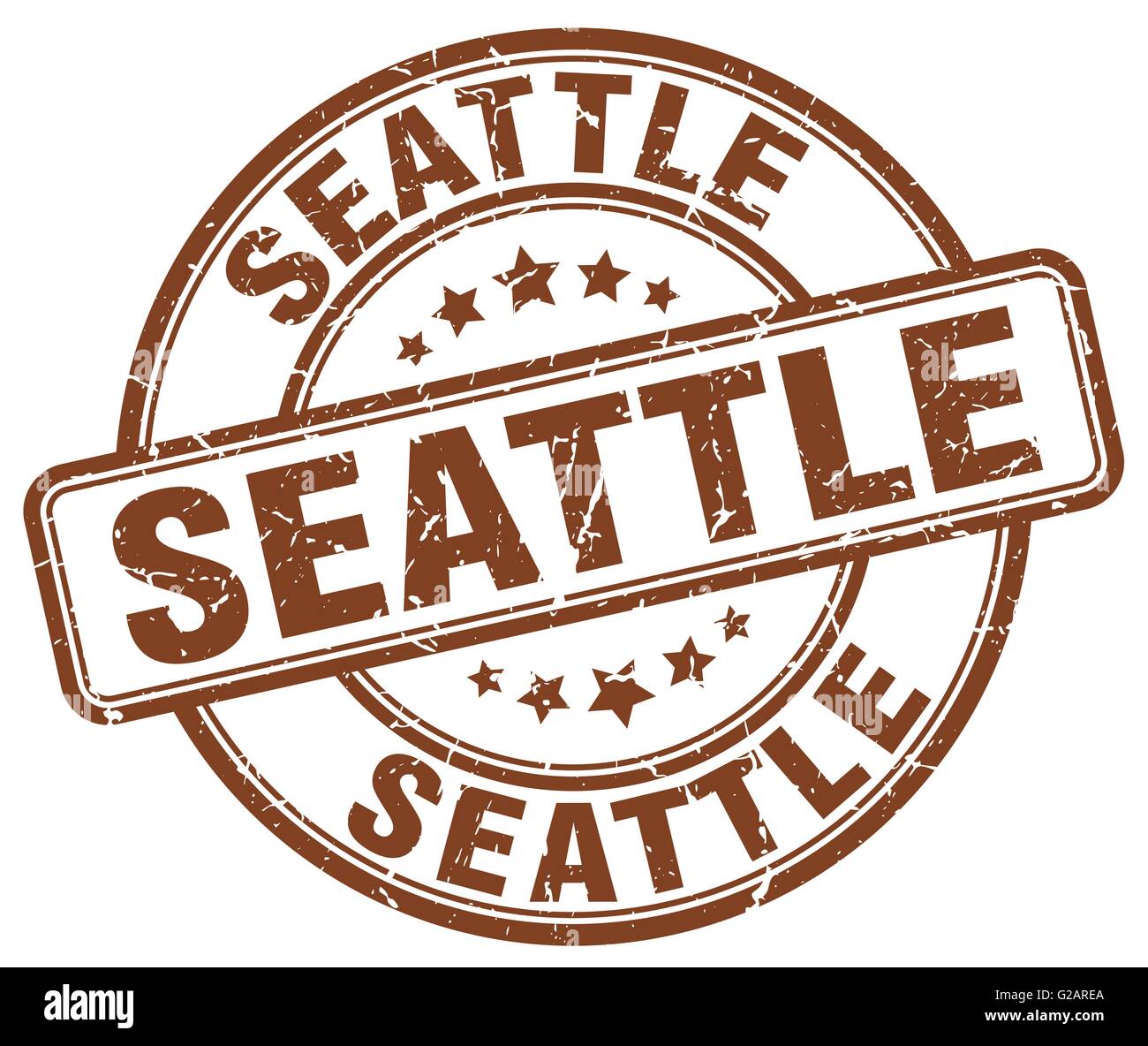 Seattle brown grunge round vintage rubber stamp Stock Vector Image ...