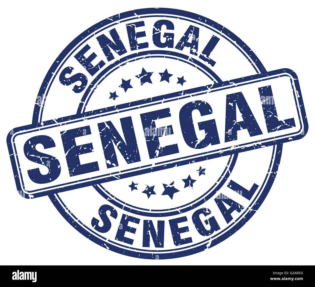 Senegal blue grunge round vintage rubber stamp Stock Vector Image & Art ...